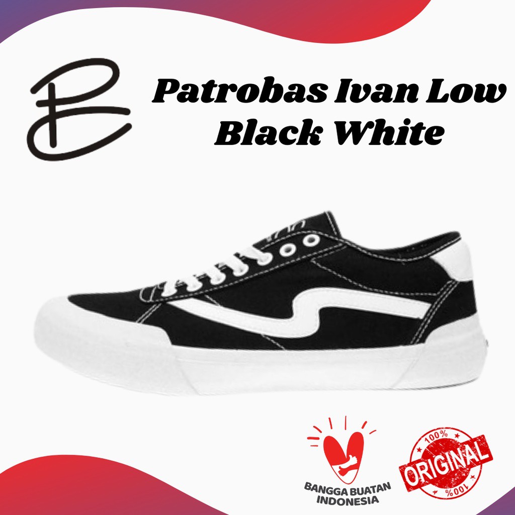 Jual PATROBAS IVAN LOW BLACK & WHITE / PATROBAS ORIGINAL | Shopee Indonesia