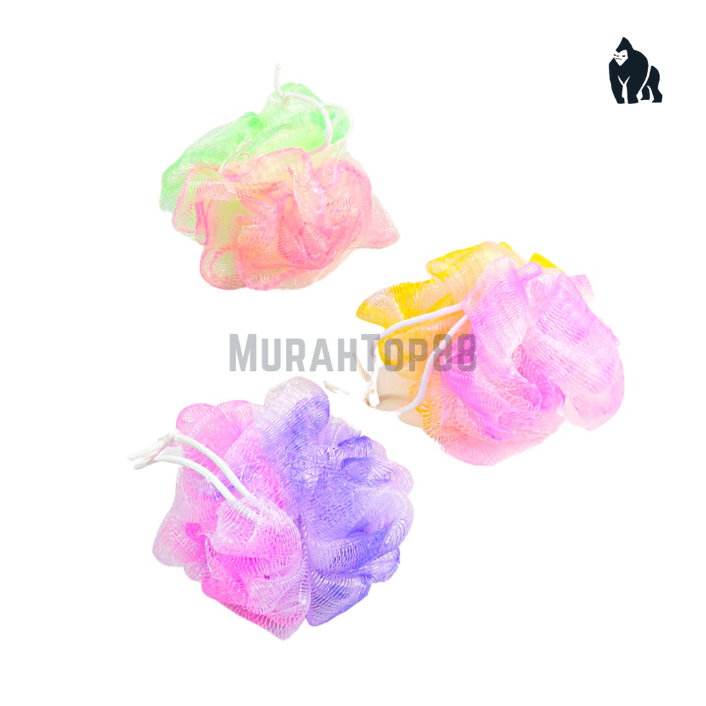 Jual Spons Mandi Jaring 30 gr Warna Pelangi / Shower Bath Puff Murah ...