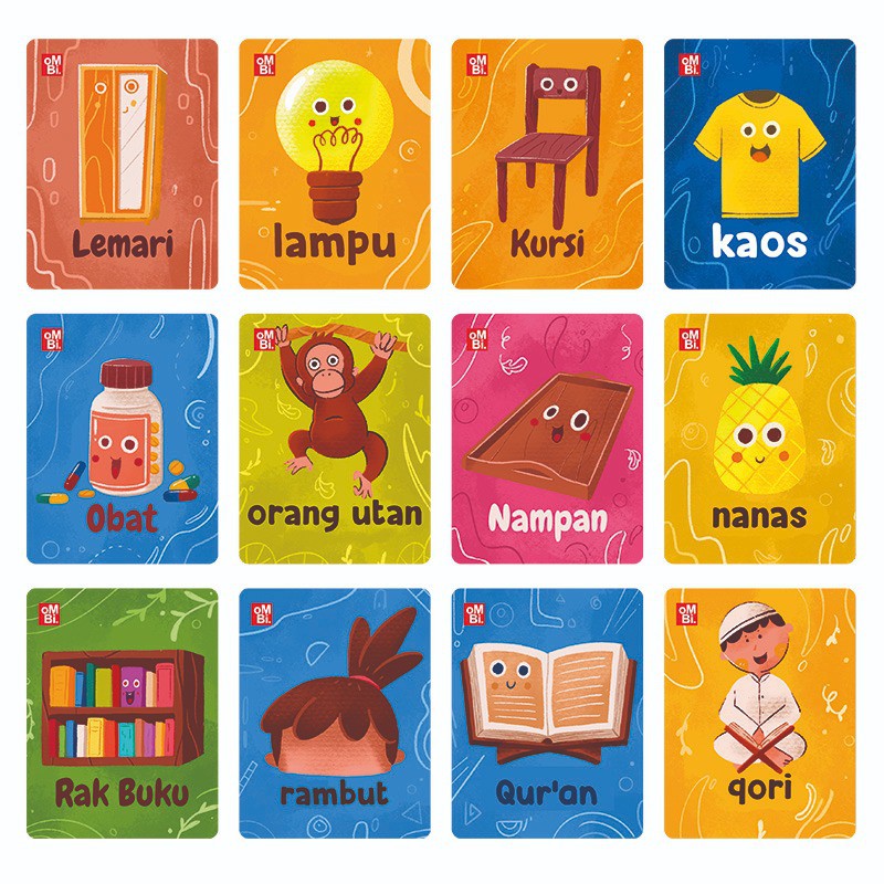 Jual FLASHCARD bahasa Inggris + Ilustrasi bilingual dari Mrbob/ombikids ...