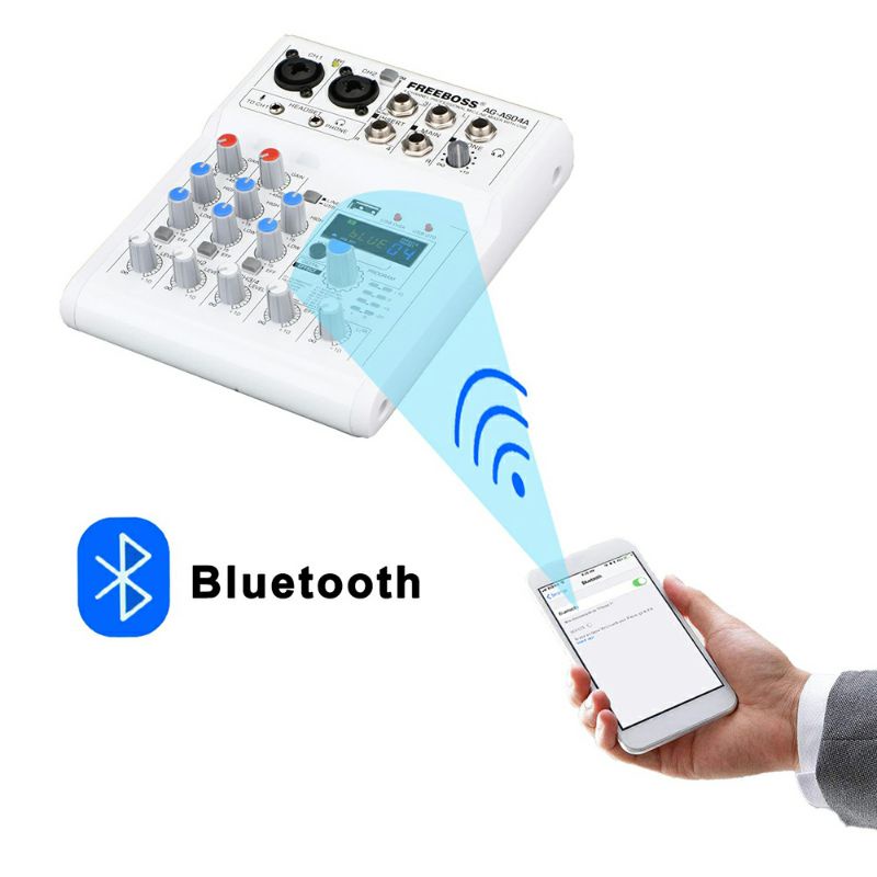 Jual FREEBOSS Bluetooth Mobile Computer USB Audio Mixer Record 88 DSP ...