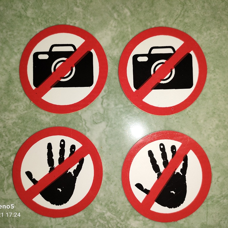 Jual stiker striping di larang pegang & foto isi 4pcs | Shopee Indonesia