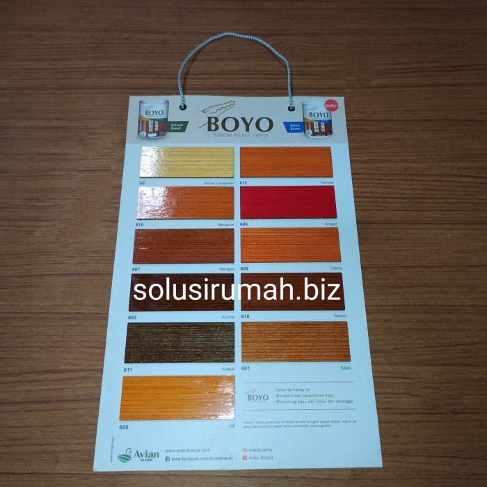 Jual KATALOG CAT BOYO SPECIAL POLITUR VERNIS CONTOH WARNA KARTU ...