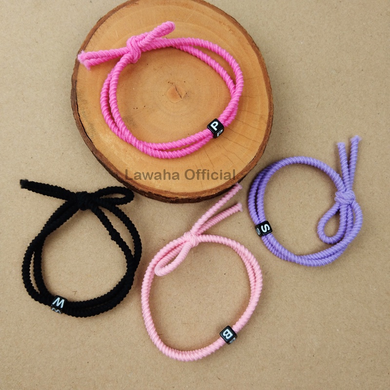 Jual IKAT RAMBUT MODEL KOREA ELASTIS BISA REQUEST HURUF INISIAL MEWAH ...