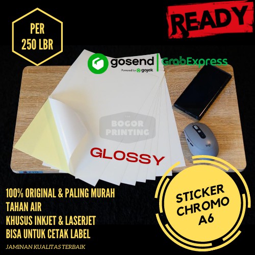 Jual Kertas Sticker Chromo Glossy A6 - Harga 1 pack isi 250 lembar ...