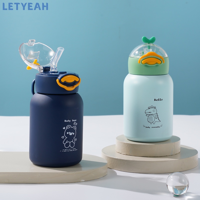 Jual letyeah Botol air minum anak sedotan 350ml portable/Botol termos anak stainless 304 ...