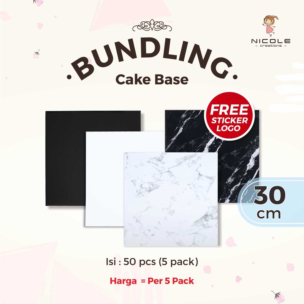 Jual Bundling Cake Base ukuran 30 cm Free Stiker by Nicole Creation ...
