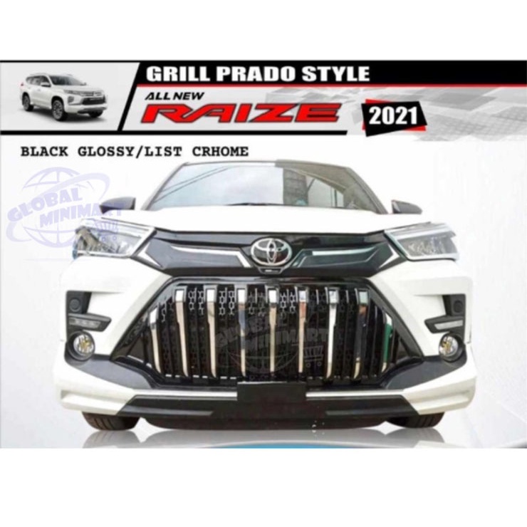 Jual GRILL PRADO HITAM LIST CHROME TOYOTA RAIZE GM | Shopee Indonesia