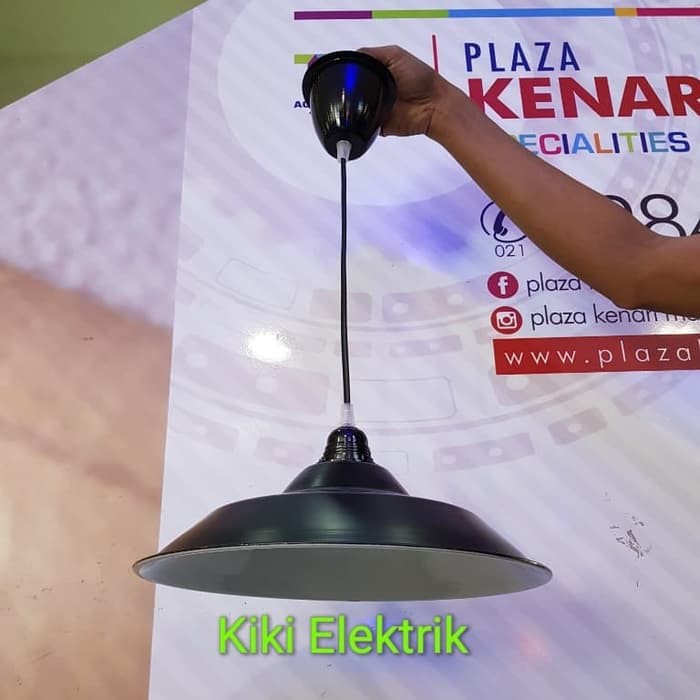Jual Kap Lampu Gantung WD Hitam Diameter 30 cm + Fitting E27 KOMPLIT | Shopee Indonesia