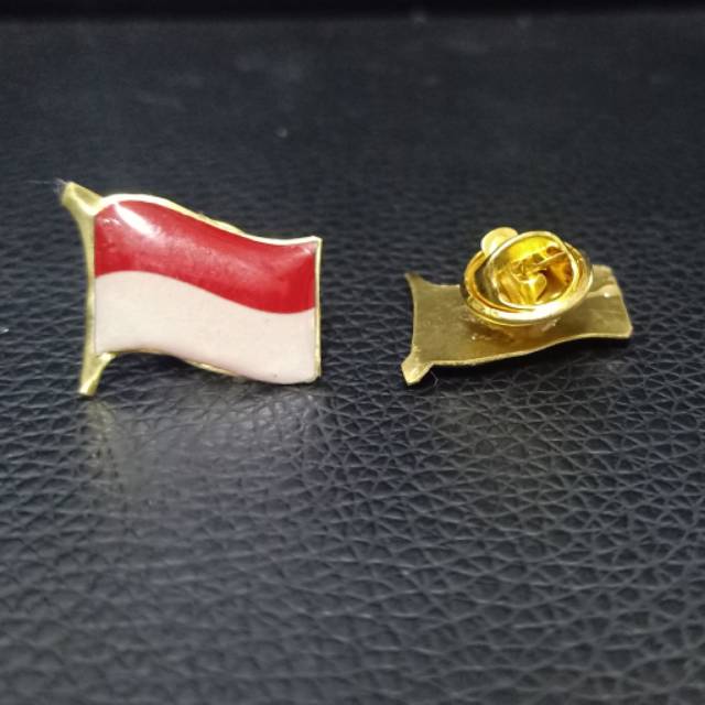 Jual Pin Bendera Indonesia Pin Merah Putih Berkibar 1.8cm Kuningan Paku ...