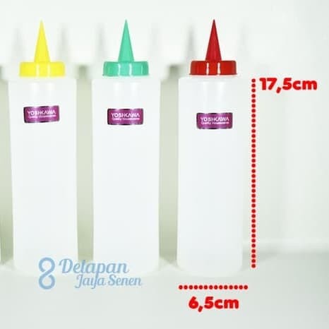Jual Sauce Keeper Lancip Yoshikawa Besar 600ML Botol Saos Sambal Kecap Mayonaise Cake Decorator ...