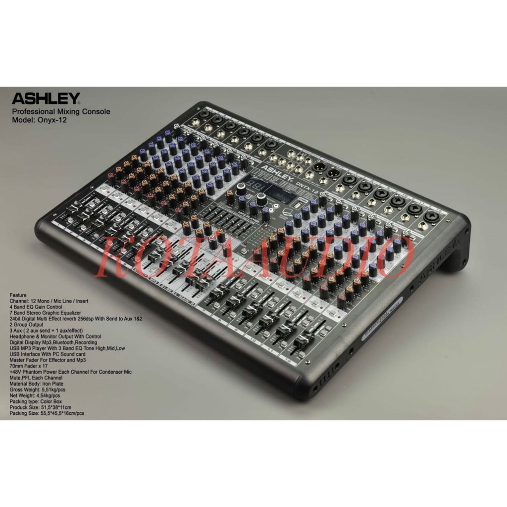 Jual NEW MIXER AUDIO ASHLEY ONYX12 / ONYX 12 ORIGINAL 12CH USB ...