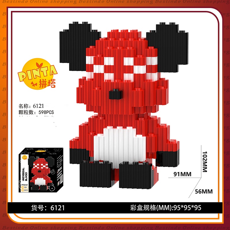 Jual Nano Block Mini Bearbrick Figure | Violent Bear | Bricks education ...