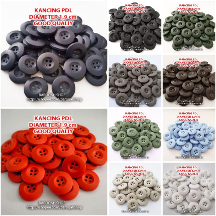 Jual Kancing Baju Seragam Kemeja Celana PDL PDH 1,9cm / 19mm Eceran ...