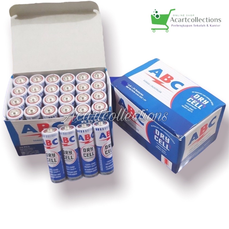 Jual BATERAI ABC DRY CELL BIRU JAM DINDING Per 4 PCS | Shopee Indonesia