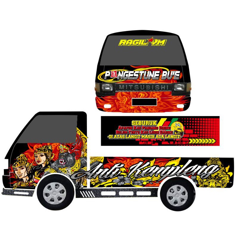 Jual STICKER PICK UP L300 FULL BLOK DECAL RAMA SHINTA BALINESE | Shopee ...
