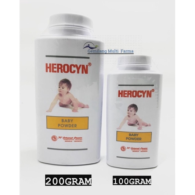 Jual HEROCYN BABY MEDICATED SKIN POWDER | Bedak Bayi (100 gram & 200 ...