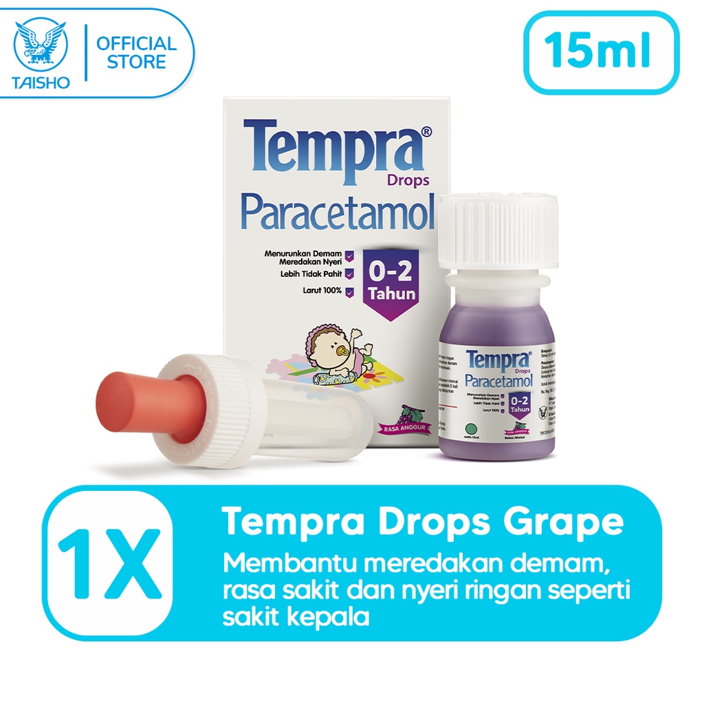 Jual Tempra Drops Syrup Paracetamol Anak (0-2 Tahun) Rasa Anggur 15 ml ...