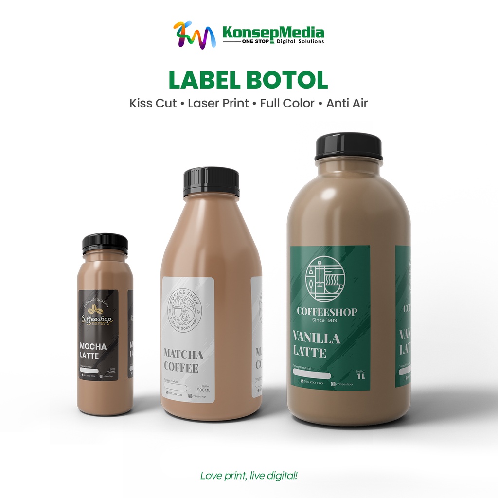 Jual Set Sticker Label Botol Minuman Anti Air | Label Botol Premium ...