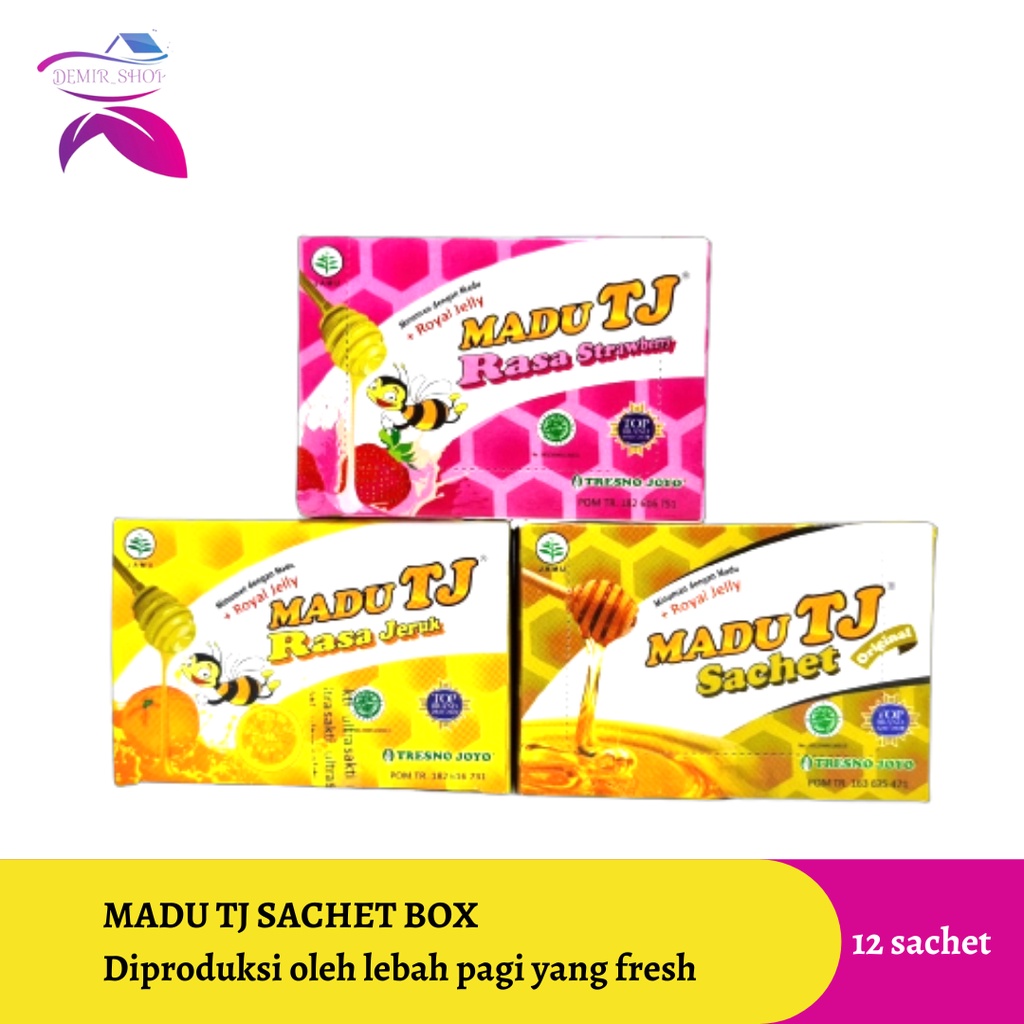 Jual Madu TJ Sachet Box 12 Sachet Rasa Original Strawberry & Jeruk ...