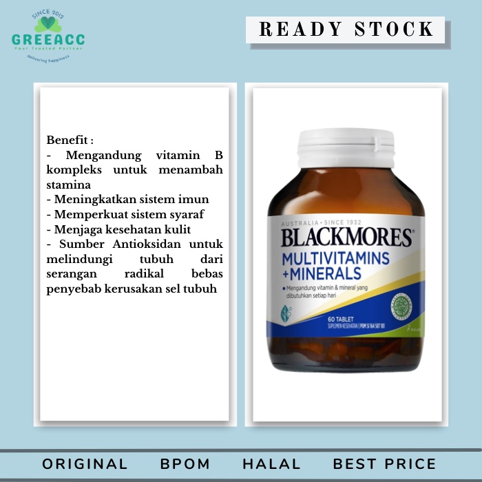 Jual Blackmores Multivitamin + Mineral 60 Tablet Multivitamins Minerals | Shopee Indonesia