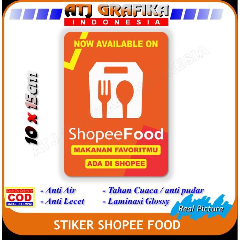 Jual stiker Shopee food sticker makanan online restaurant toko kedai ...
