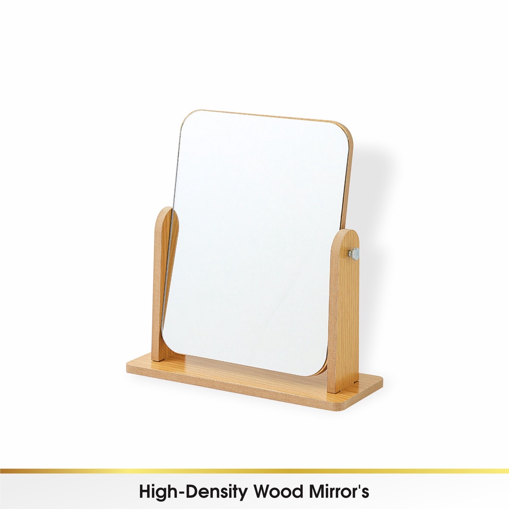 Jual Cermin Kaca Kayu Aesthetic Lipat Putar Mini Kecil Meja Make Up ...