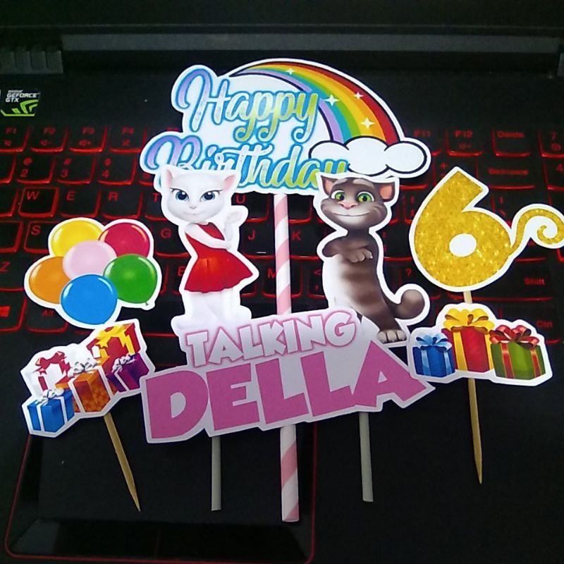Jual cake topper hiasan kue talking Tom angela | Shopee Indonesia