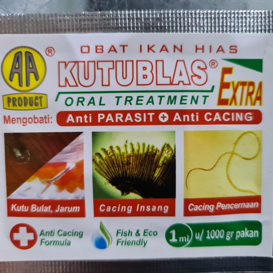 Jual Obat Ikan Hias AA Kutublas Extra Anti Parasit Cacing Kutu | Shopee ...
