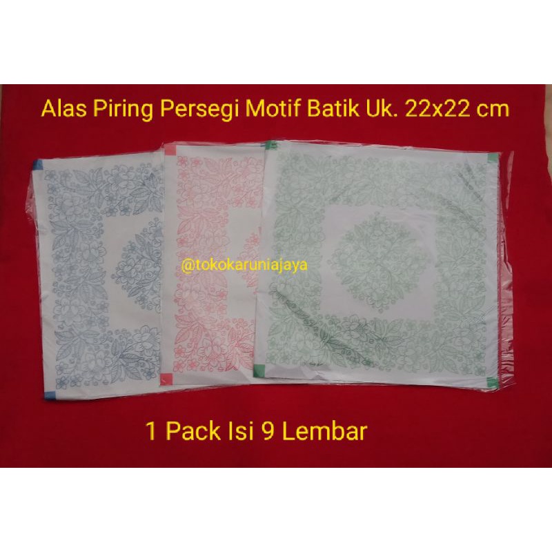 Jual Alas Piring Kertas Motif Batik Uk. 22x22 cm (Cocok Untuk Acara ...