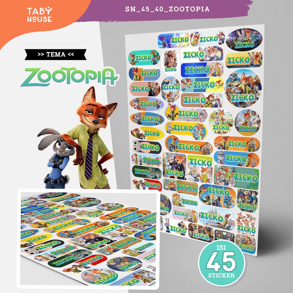 Jual Sticker nama Animasi movie - 45 pcs (BIG HERO 6, HOW TO TRAIN ...