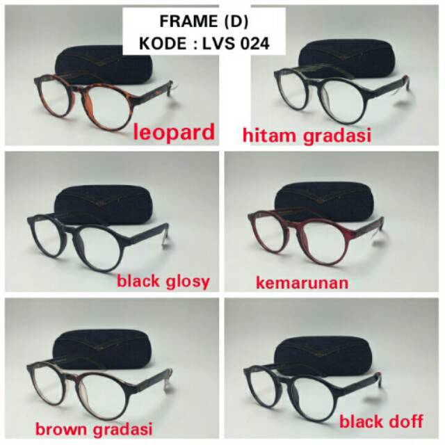 Jual FRAME KACA MATA MINUS,PLUS,CYLINDER LEVIS 024 | Shopee Indonesia