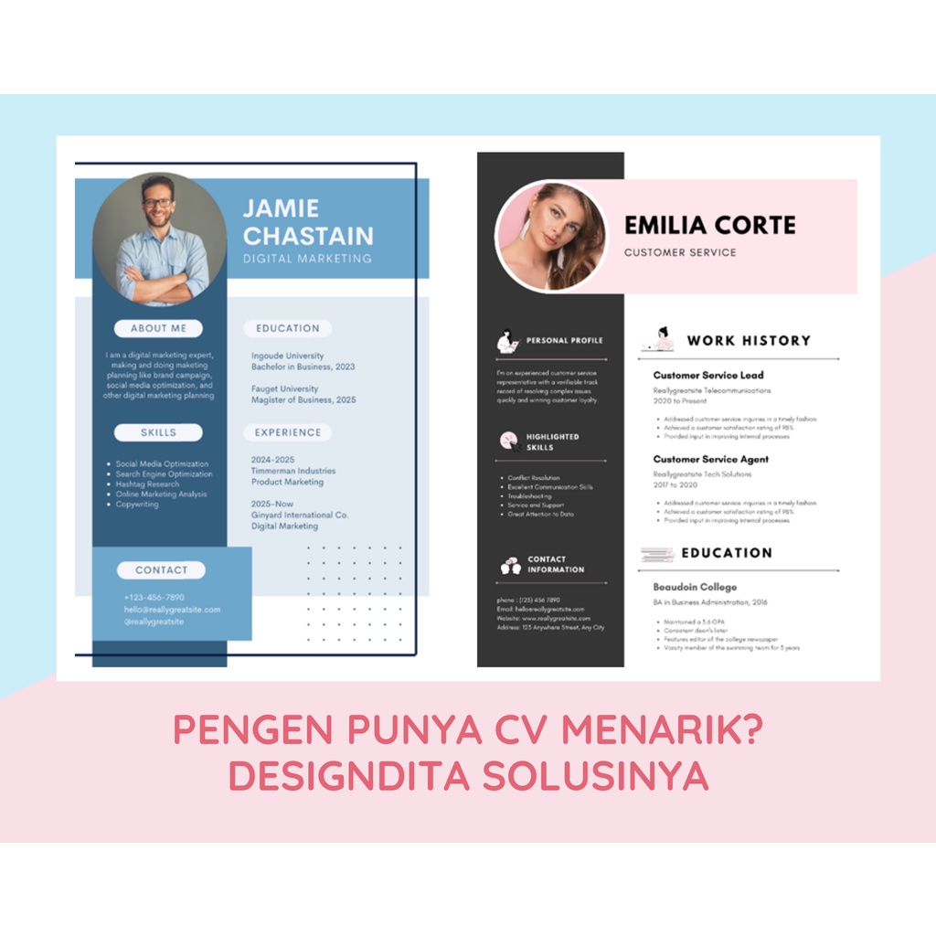 Jual Jasa Desain CV (Curriculum Vitae) dan Surat lamaran kerja | Shopee Indonesia