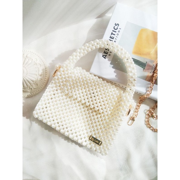Jual Lala Beads Bag / tas manik mutiara / korean pearl bag | Shopee ...