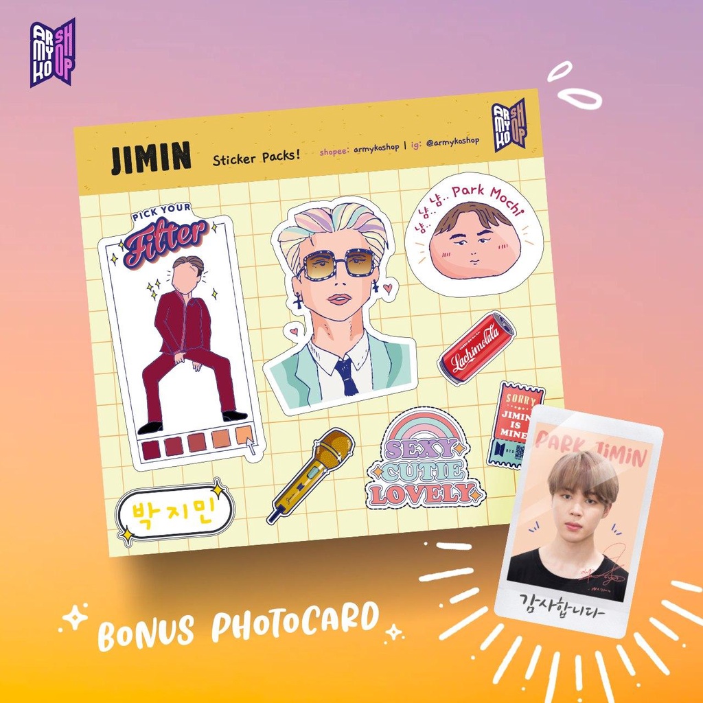 Jual Sticker Pack Jimin / Park Jimin / BTS | Shopee Indonesia