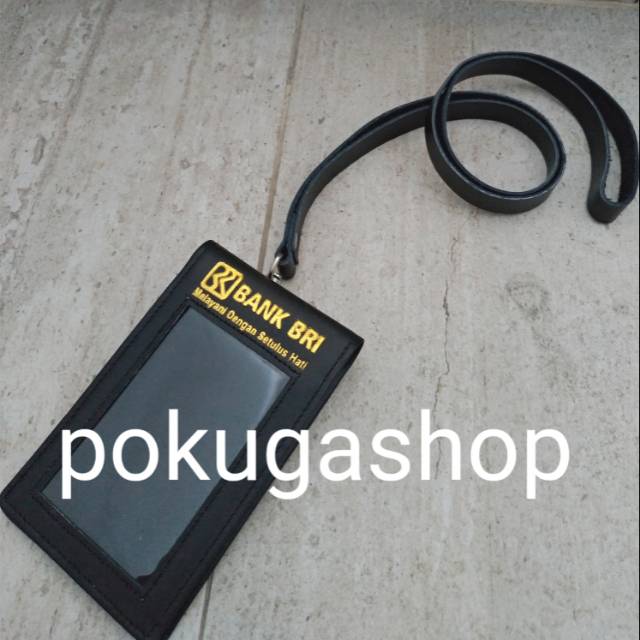 Jual Name tag kulit asli bank bri / id card kulit asli logo bri ...