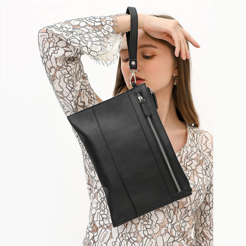 Jual Clutch Wanita Multifungsi Dobel Zipper Hitam Waterproof Anti Air ...