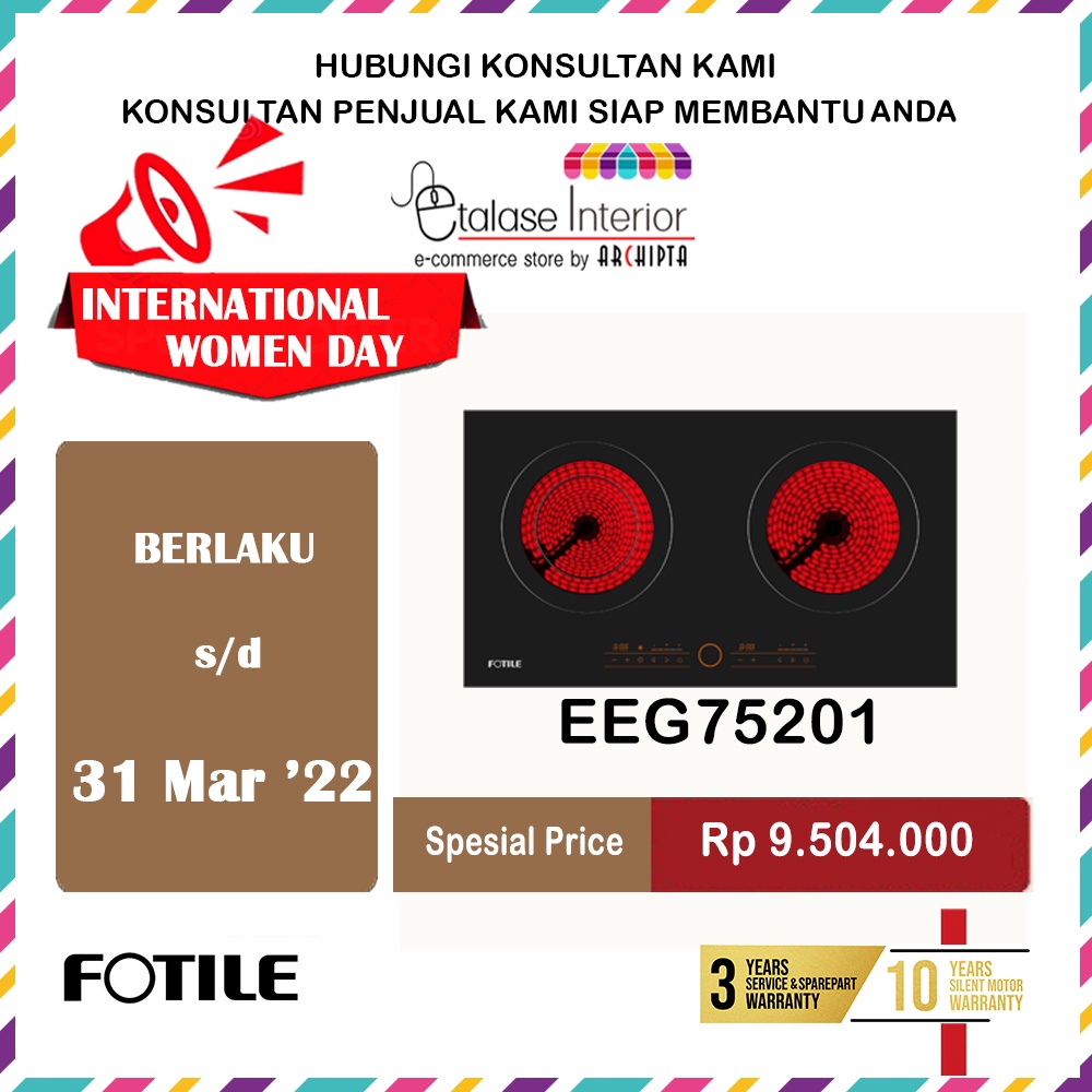 Jual Fotile - Kompor Listrik Vitroceramic Tanam/ Build In 2 Tungku ...