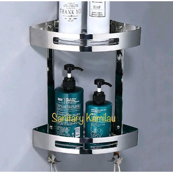 Jual Rak Sabun Sudut 2 Susun Stainles - Rak Shampo Stainles - Rak Sudut ...