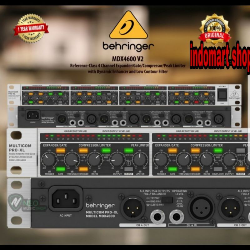 Jual Behringer MDX 2600 V2 4 Channel Expander Gate Compressor Peak ...