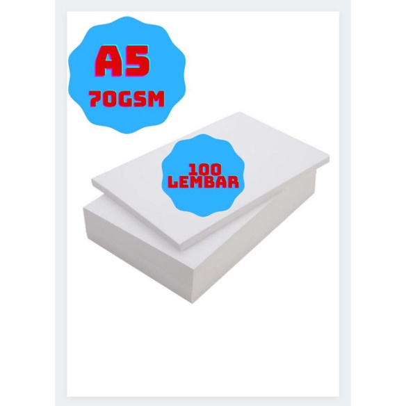 Jual Kertas HVS A5 75gsm Kertas HVS A5 75gsm Murah (isi 100 lembar ...