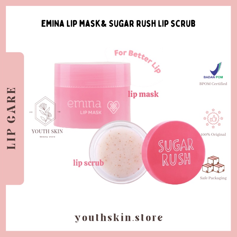 Jual Emina Sugar Rush Lip Scrub Emina Lip Mask 9 Gr Shopee Indonesia