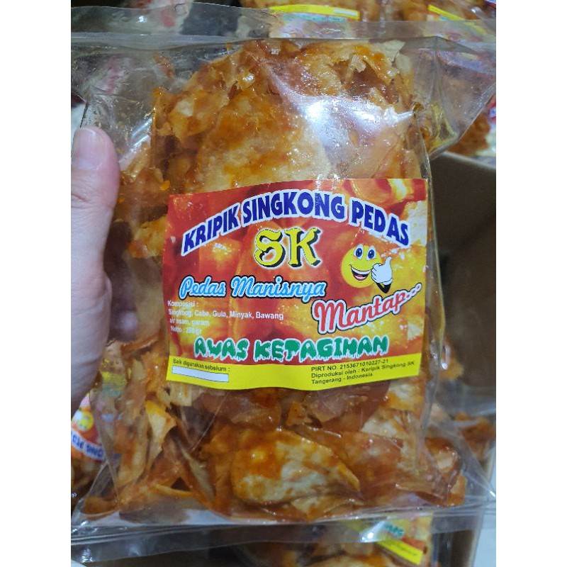 Jual kripik singkong pedas SK 250gr Halal | Shopee Indonesia