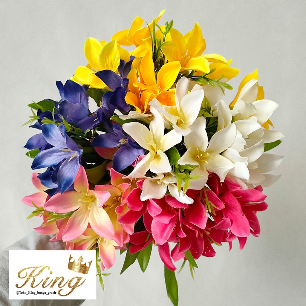 Jual Artificial Flower Easter Lily Bunga Dekorasi Hias Palsu Plastik ...