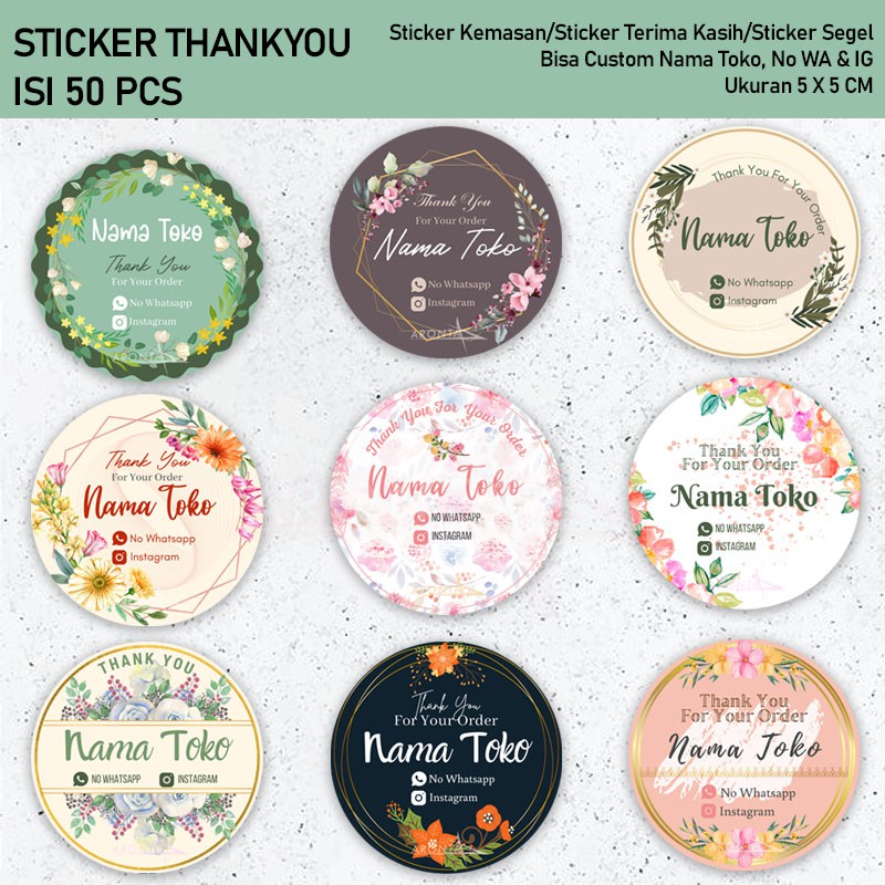 Jual [isi 50 pcs] Sticker Online Shop Bisa Custom - Sticker Label ...