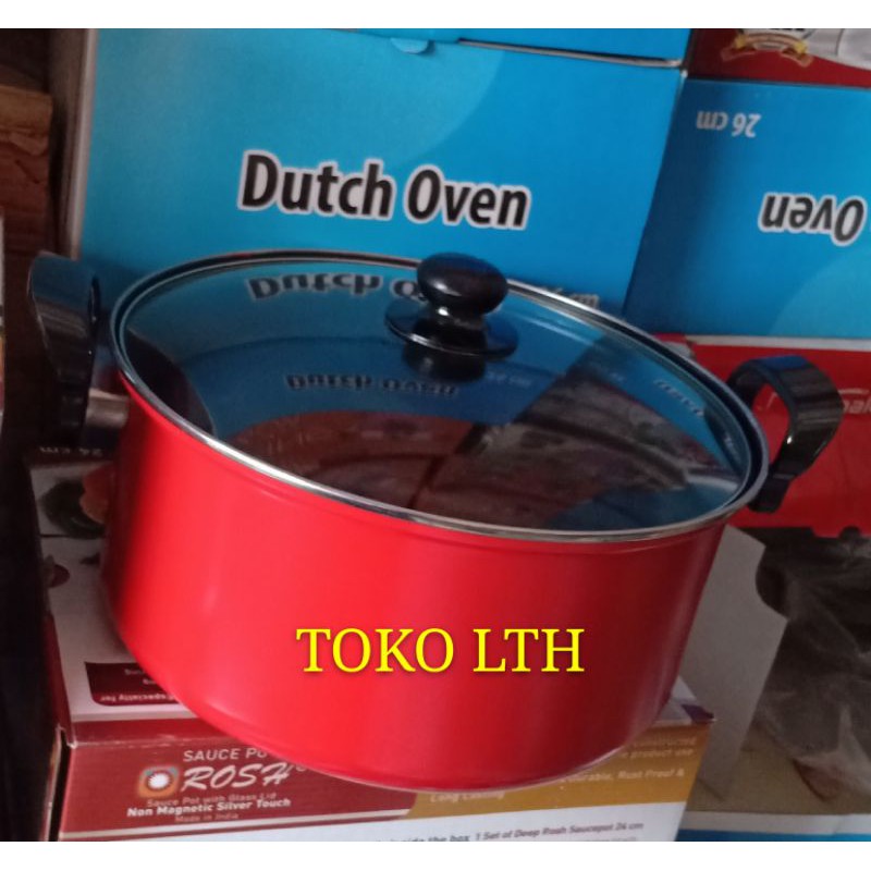 Jual PANCI TEFLON TUTUP KACA 26 CM MASPION / DUTCH OVEN ANTI LENGKET ...