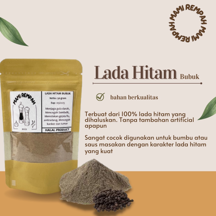Jual LADA HITAM BUBUK 100 gram | Shopee Indonesia