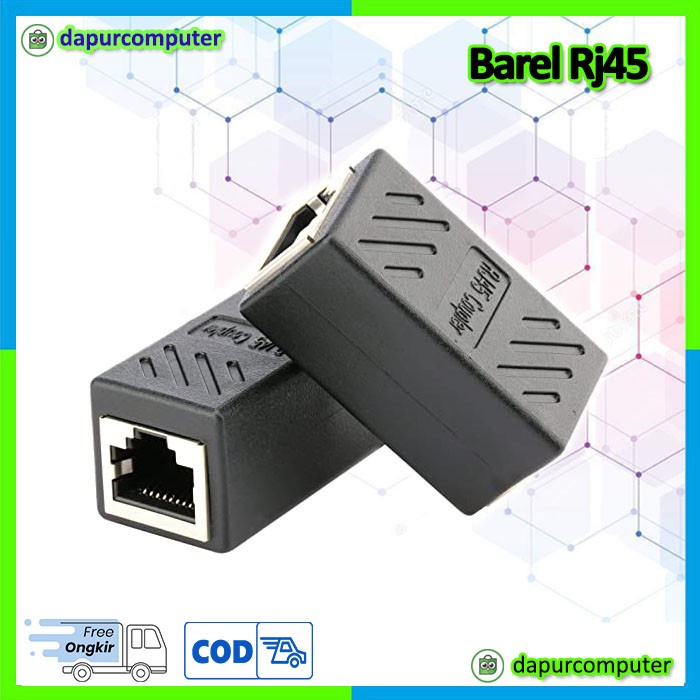 Jual Barel rj45 sambungan kabel lan barrel rj45 coupler cat7 cat6 Cat5 ...