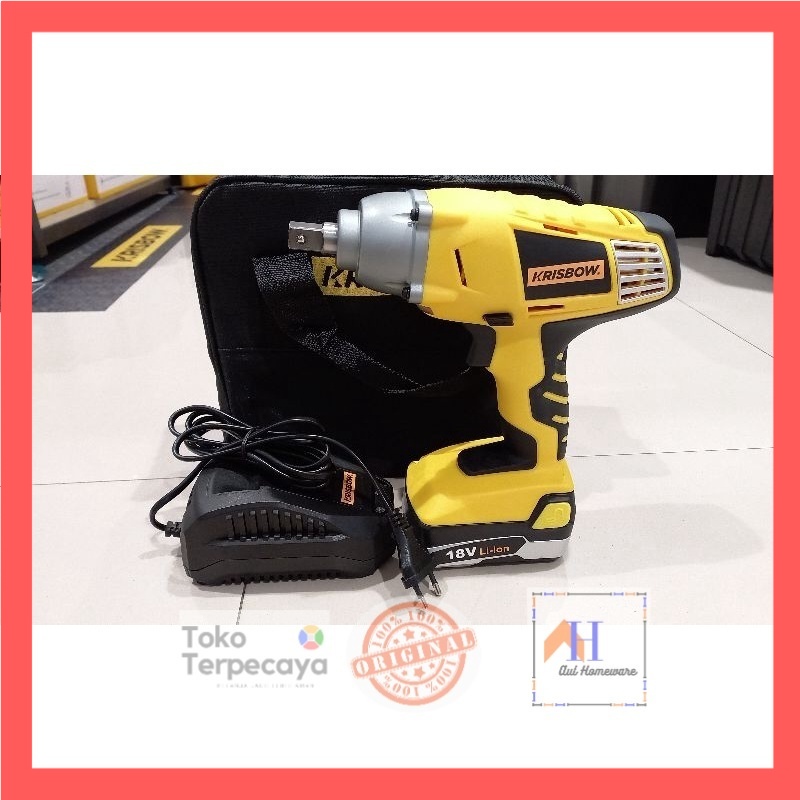 Jual Krisbow Mesin Impact Wrench Cordless Sq 1/2inc 18v Li | Shopee ...