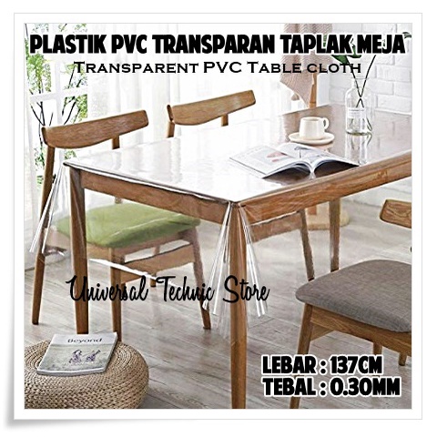Jual Plastik Mika PVC Transparan Bening Taplak Meja Makan Tamu 137cm 0.30mm | Shopee Indonesia