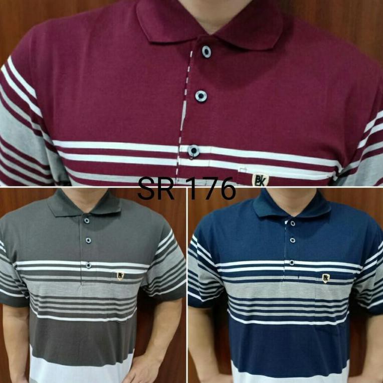Jual Kaos Berkerah motif/kaos kerah saku/kaos kerah salur/kaos kerah garis garis (KODE 9778 ...